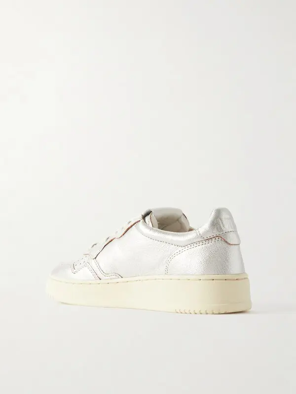 AUTRY Medalist" Metallic Textured-leather Low-top Sneakers