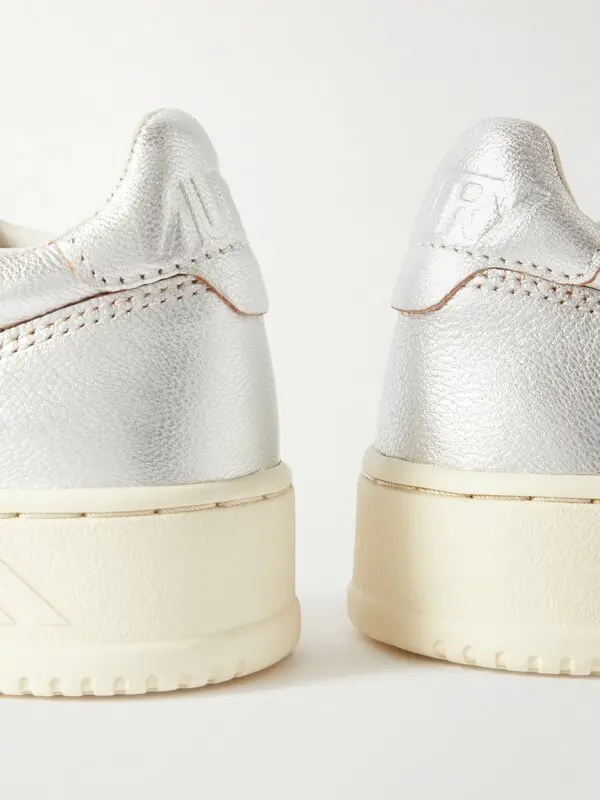 AUTRY Medalist" Metallic Textured-leather Low-top Sneakers