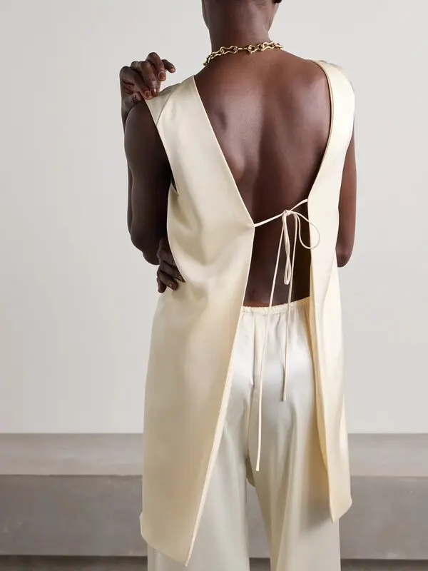 LESET Barb Open-back Satin Tunic