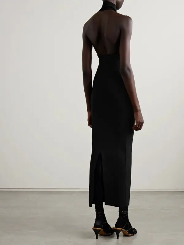 Khaite Suzanne Jersey Halterneck Midi Dress