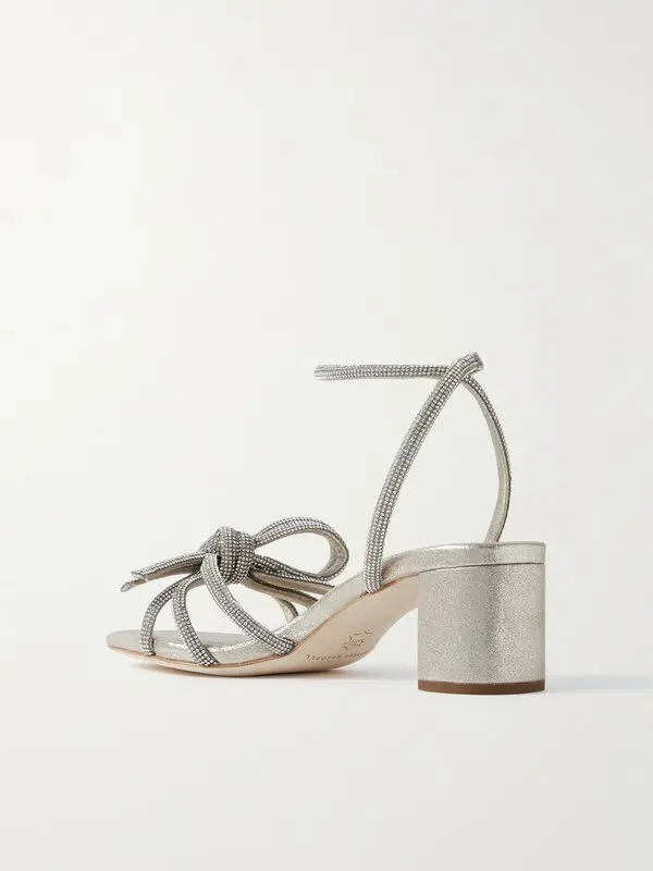 LOEFFLER RANDALL Mikel Crystal-embellished Metallic Suede Sandals