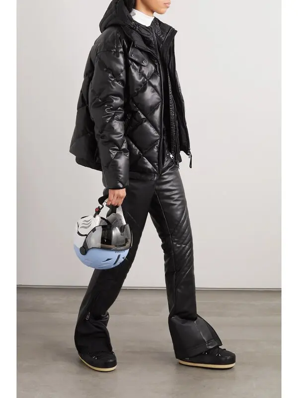 Bogner Lissi-d Hooded Quilted Faux Leather And Shell Jacket
