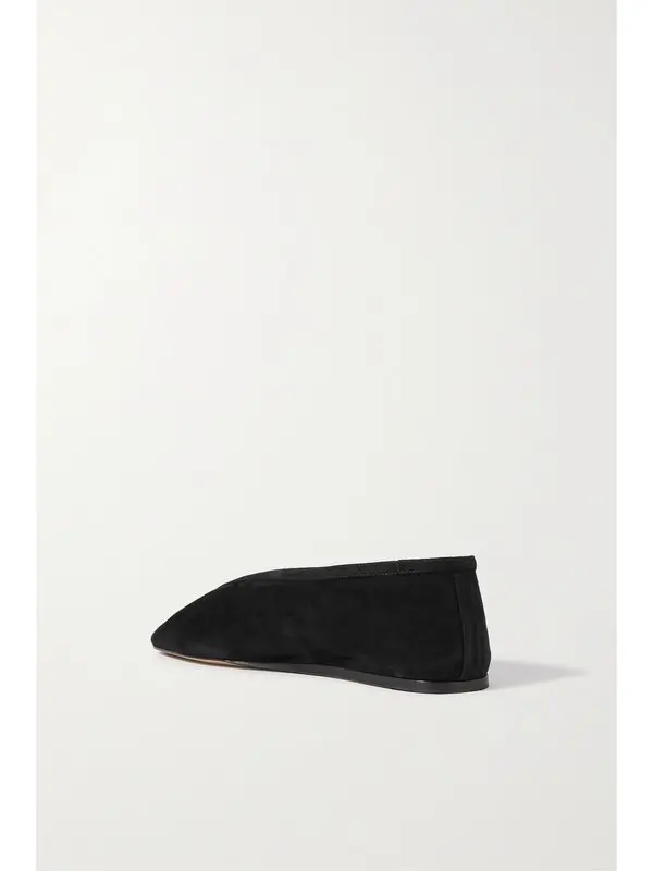 Le Monde Beryl Luna Suede Pointed Toe Ballet Flats - Black