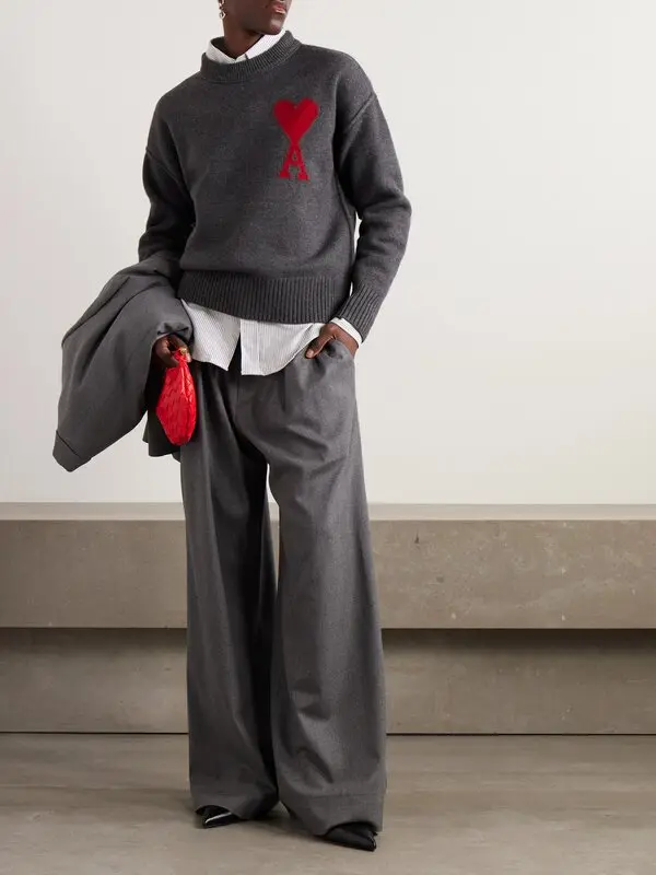 AMI Paris Intarsia Wool Sweater