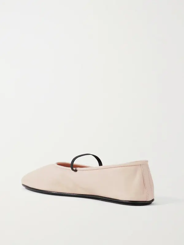 THE ROW Elastic Leather Ballet Flats - Neutrals