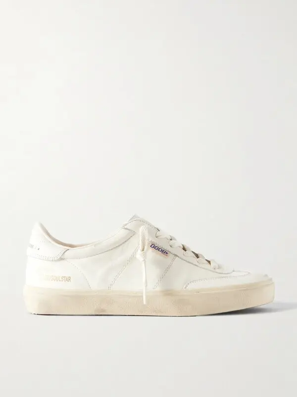 GOLDEN GOOSE Soul-star Distressed Leather Low-top Sneakers - White