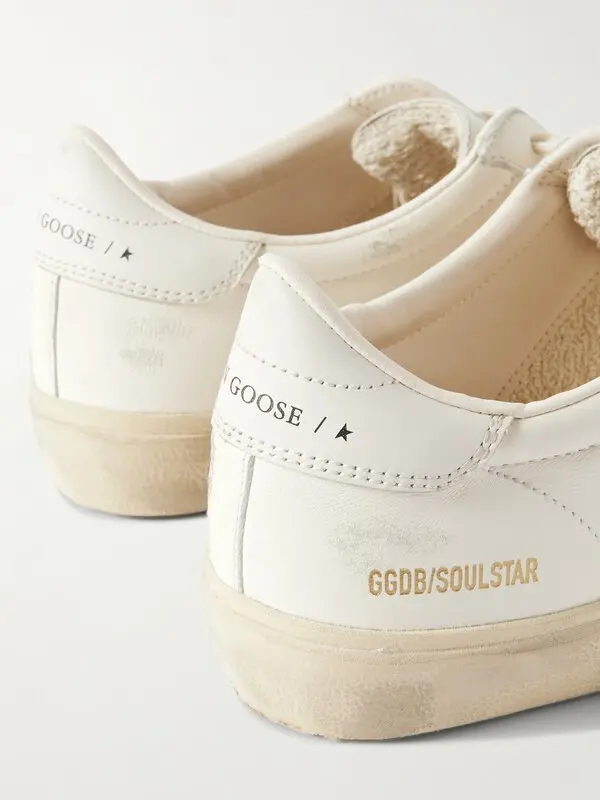 GOLDEN GOOSE Soul-star Distressed Leather Low-top Sneakers - White