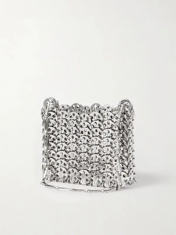 Rabanne Nano 1969 Paillette-embellished Chainmail Shoulder Bag - Silver