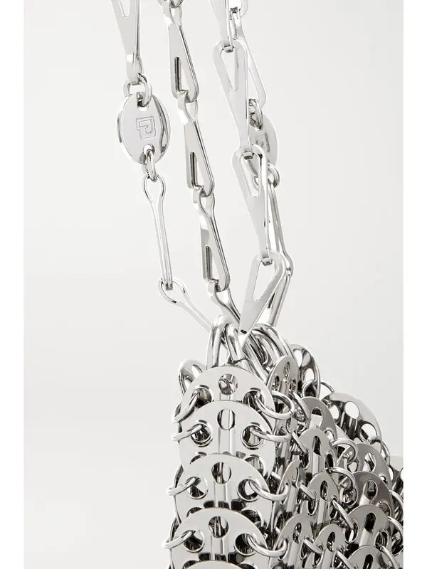 Rabanne Nano 1969 Paillette-embellished Chainmail Shoulder Bag - Silver