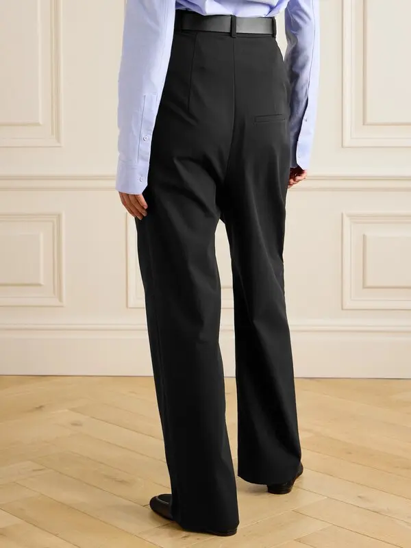 Loewe Belted Draped Cotton-twill Trousers