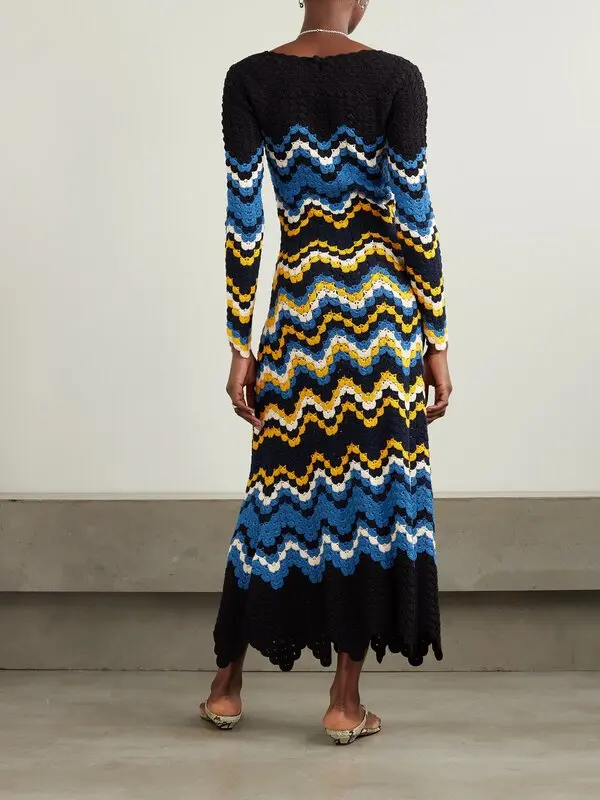 Escvdo Sumac Crocheted Cotton Maxi Dress