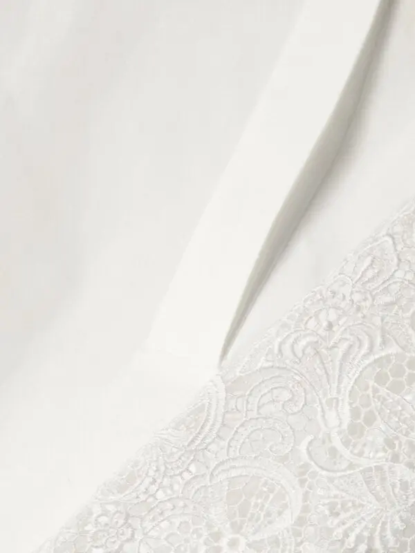 Loro Piana Ide" Cotton-poplin And Guipure Lace Shirt