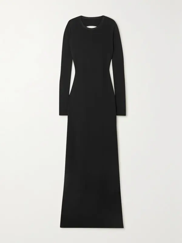 Givenchy Open-back Cutout Knitted Maxi Dress - Black