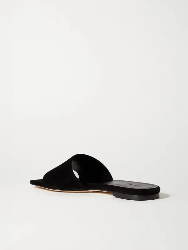 AeydĒ Anna Suede Slides - Black