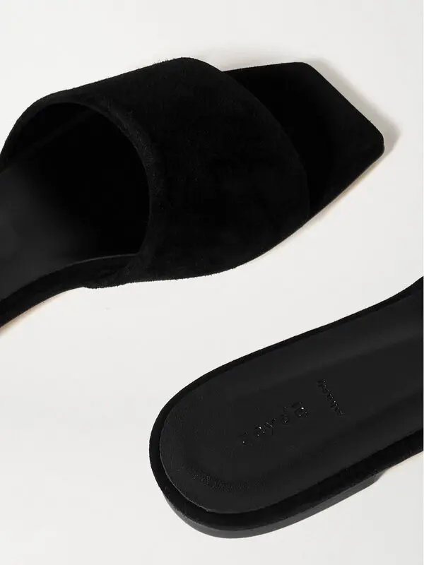 AeydĒ Anna Suede Slides - Black