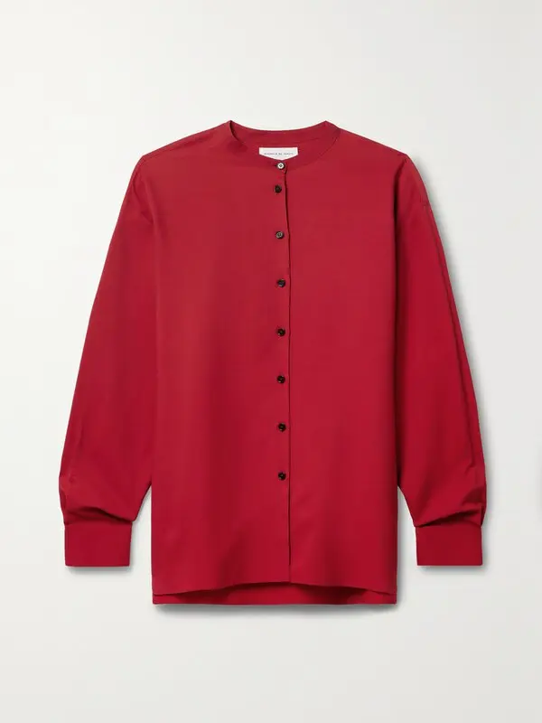 Veronica De Piante Wool And Silk-blend Shirt