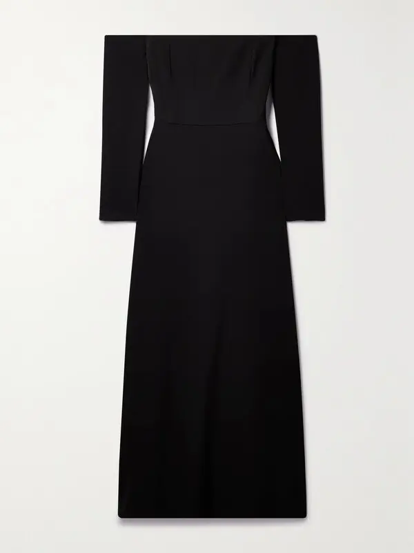 Bernadette Edie Off-the-shoulder Crepe Maxi Dress - Black