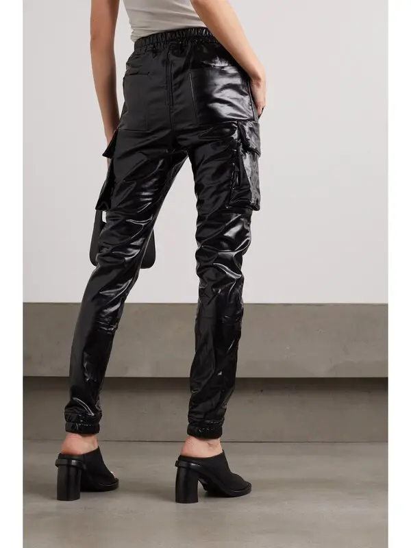 Rick Owens Mastodon Coated Cotton-blend Tapered Cargo Pants
