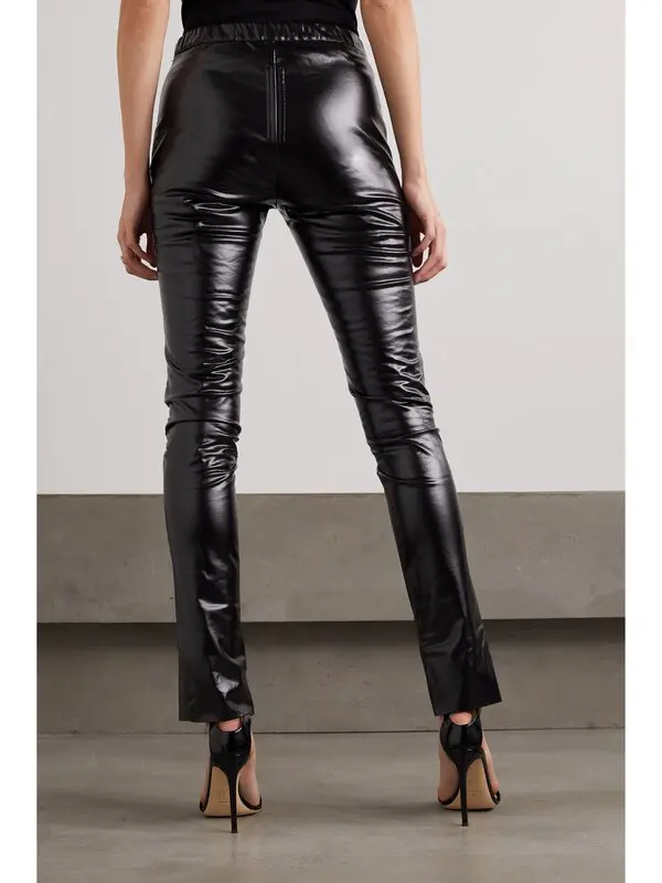 Rick Owens Coated Cotton-blend Skinny Pants
