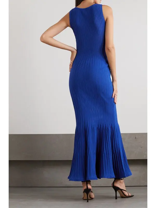 Givenchy Fluted Ribbed-knit Maxi Dress