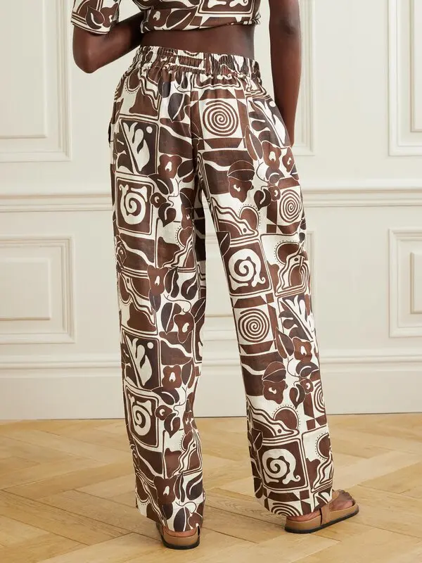 Mara Hoffman Jackie Printed Hemp Straight-leg Trousers