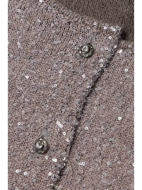 Altuzarra Welles Sequin-embellished Knitted Cardigan - Silver