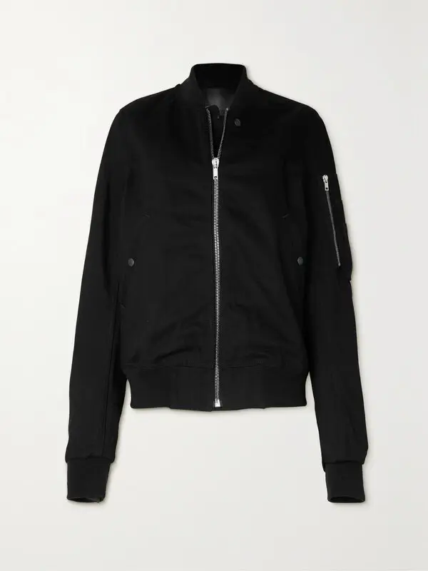 Rick Owens Flight Denim Bomber Jacket - Black