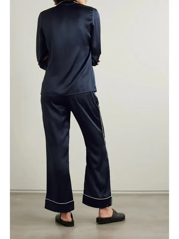 Olivia Von Halle Coco Silk-satin Pajama Set - Blue