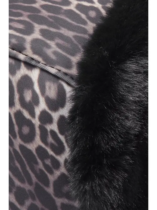 MAISON MICHEL Bibiana Faux Fur-lined Leopard-print Stretch Hat