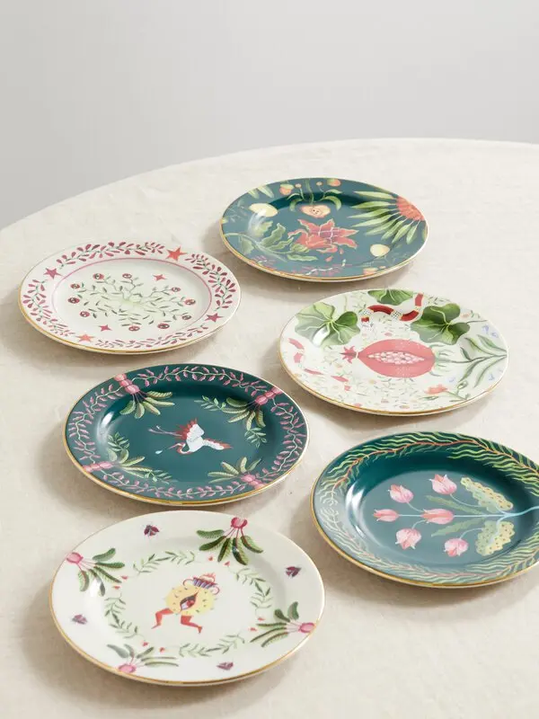 La DoubleJ Set Of Six Dessert Plates - Multi
