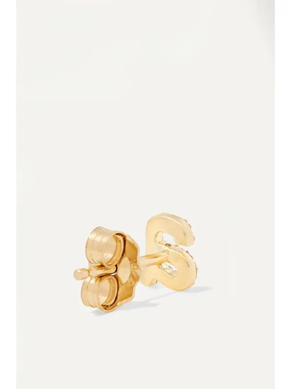 STONE AND STRAND Diamond Initial Earring