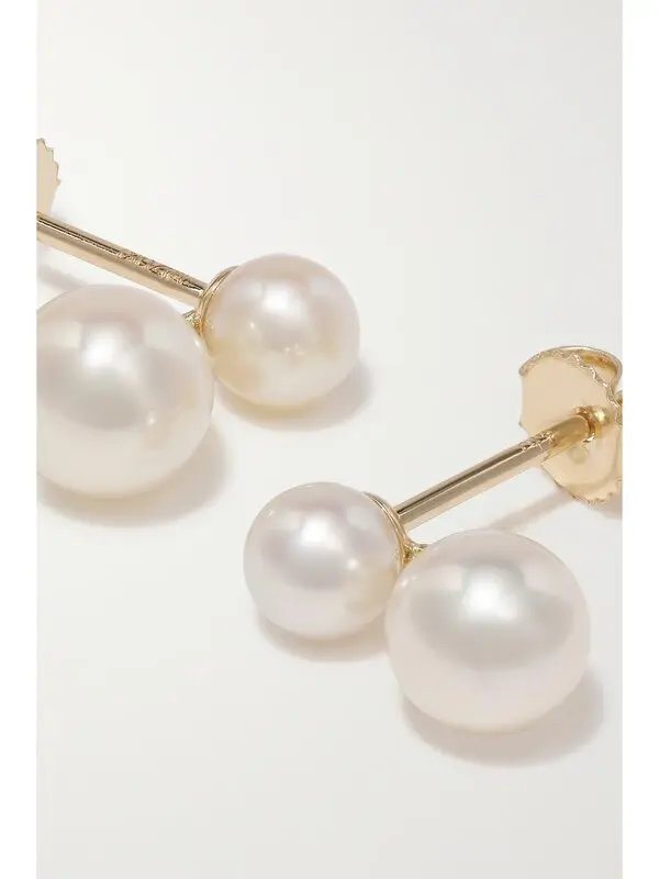 Mizuki 14-karat And Pearl Drop Earrings