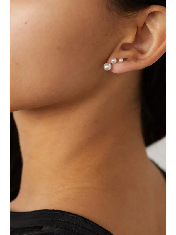 Mizuki 14-karat And Pearl Drop Earrings