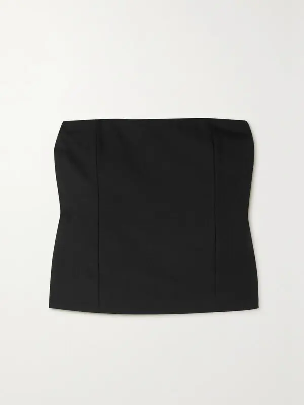 THE ROW Melini Strapless Wool And Mohair-blend Twill Top
