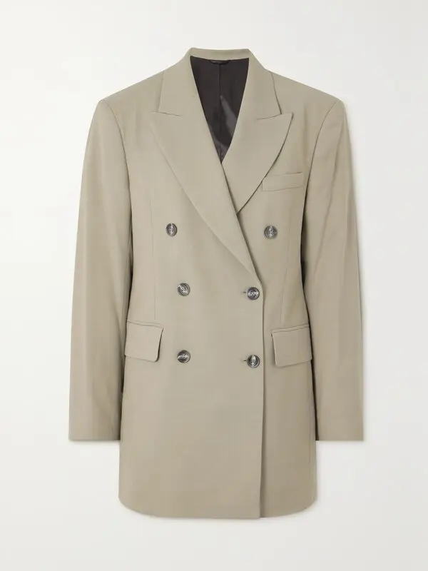 Acne Studios Double-breasted Herringbone Jacquard Blazer - Gray
