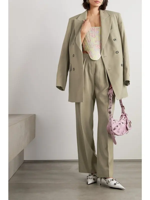 Acne Studios Double-breasted Herringbone Jacquard Blazer