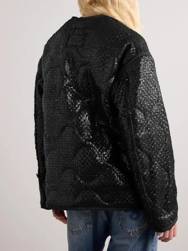 R13 Quilted Metallic Tweed Jacket