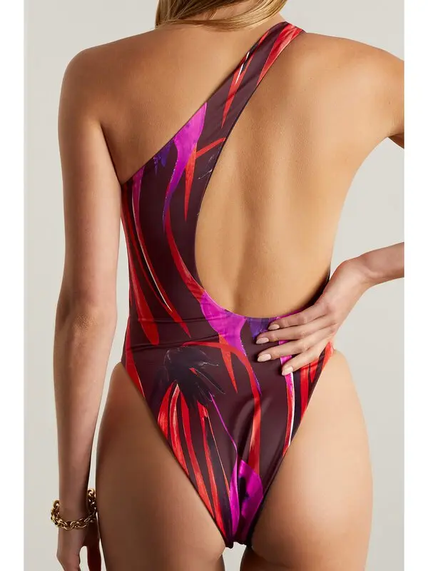 LOUISA BALLOU One-shoulder Recycled Swimsuit - Red