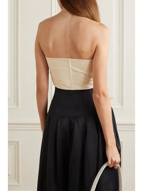 THE ROW Hilde Strapless Cotton-poplin Bustier Top