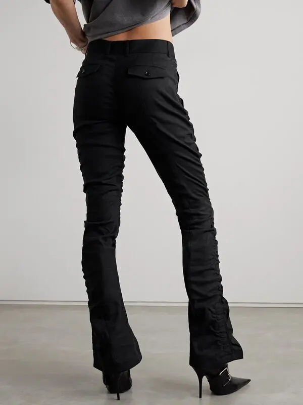 Acne Studios Gathered Linen-blend Flared Trousers