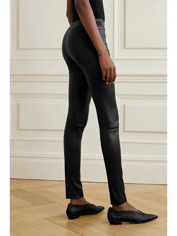 THE ROW Moto Stretch-leather Leggings