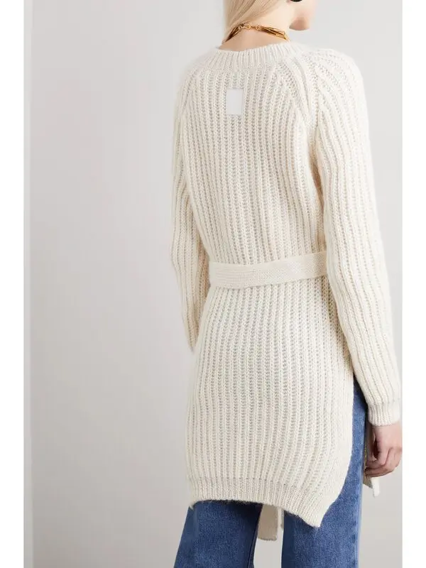 Loewe Belted Ribbed Alpaca-blend Sweater