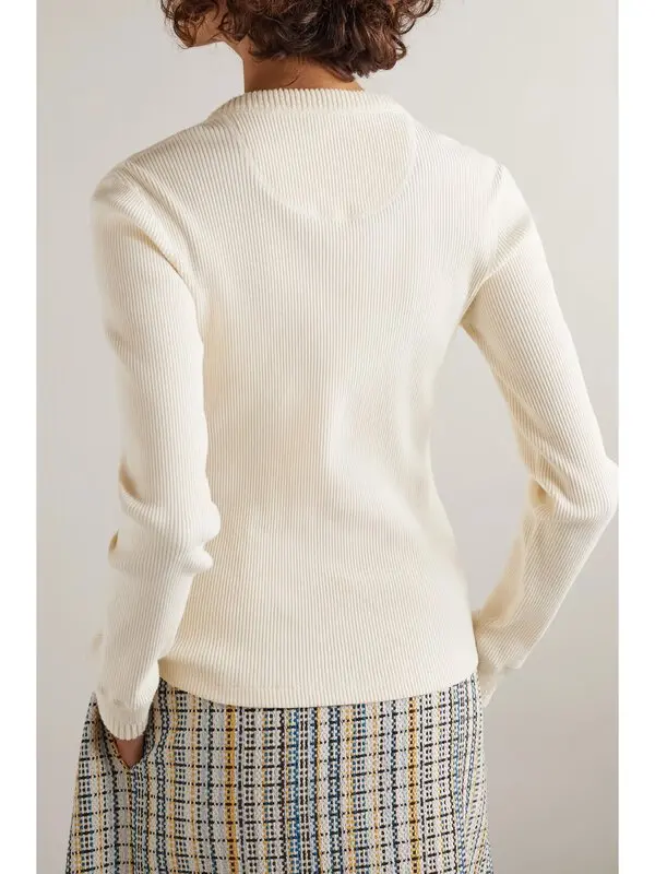 Bottega Veneta Ribbed Stretch-cotton Henley Top