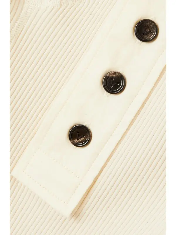 Bottega Veneta Ribbed Stretch-cotton Henley Top