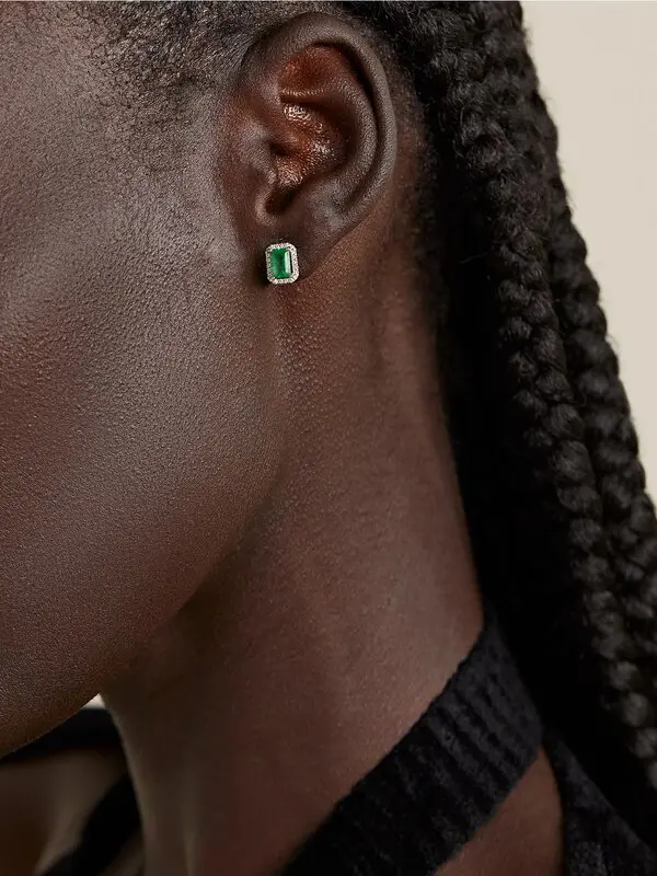 Mateo 14-karat Gold, Emerald, And Diamond Earrings