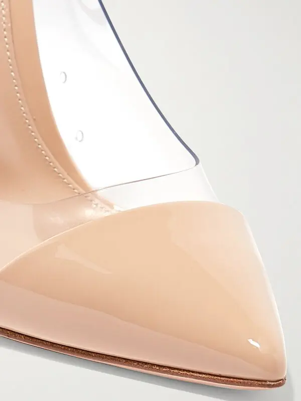 GIANVITO ROSSI Plexi 105 Patent-leather And Pvc Pumps - Neutrals