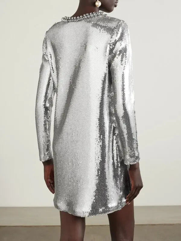 Rabanne Embellished Sequined Mini Dress