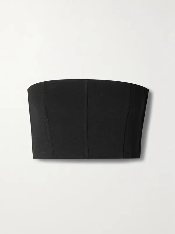 THE ROW Hilde Wool-blend Bandeau Top - Black