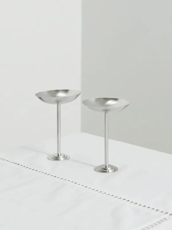 GOHAR WORLD Set Of Two Dessert Coupes - Silver