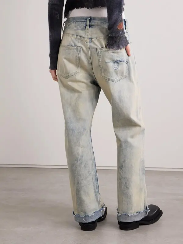 R13 X-bf Frayed Wide-leg Jeans